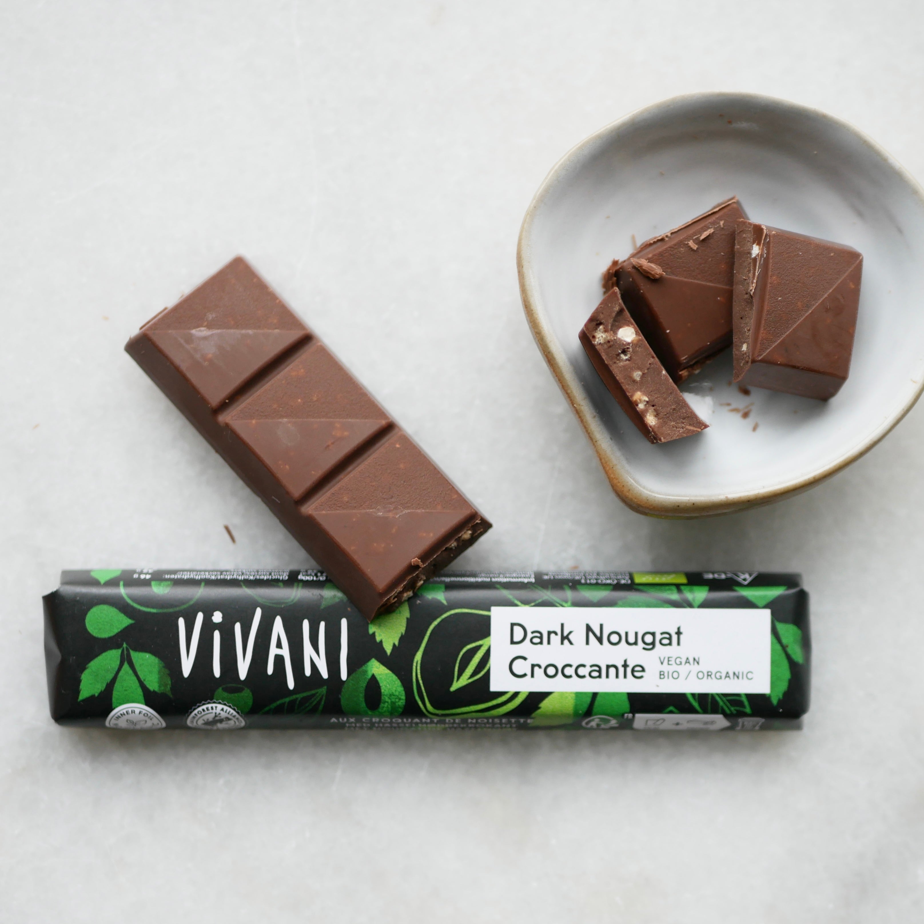 Vivani økologisk chokoladebar med nougat crocant
